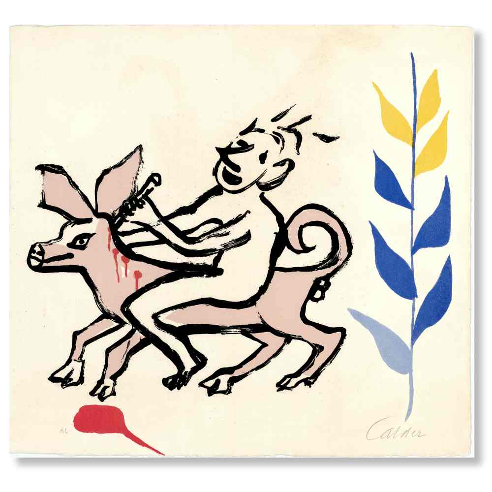 Alexander Calder Artwork; The Sacrilege of Alan Kent Handsigned – Gold ...