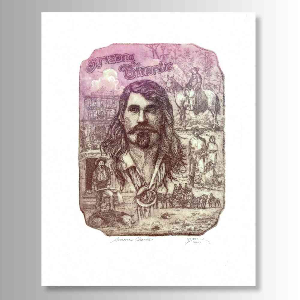 Roy Purcell; Arizona Charlie Hand Signed Etching – Gold & Silver Pawn Shop