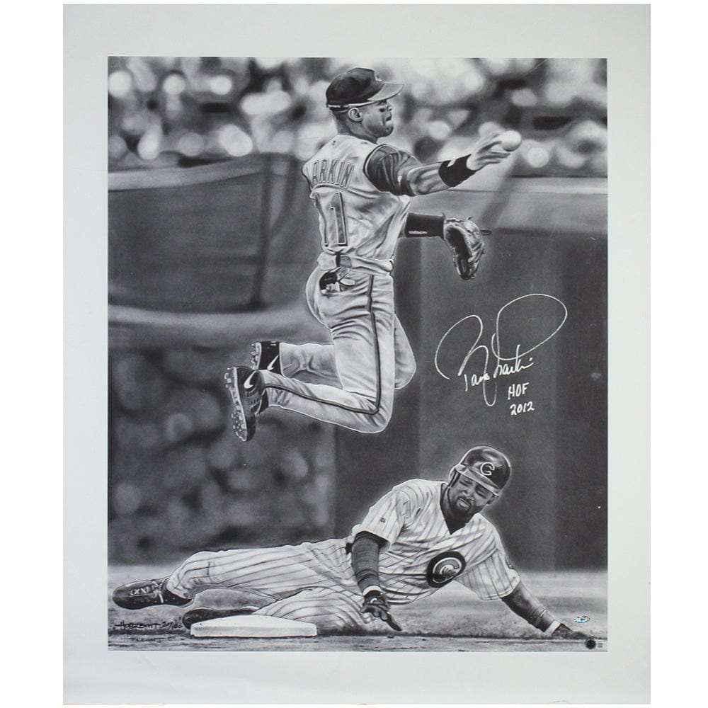 Barry Larkin MLB HOF Signed Giclee on Canvas by Dave Hobrecht – Gold ...