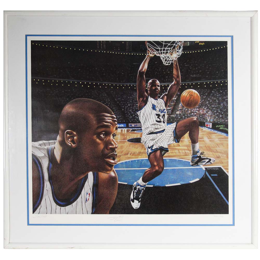 Tom Robb; Shaquille O'Neil Signed Print – Gold & Silver Pawn Shop