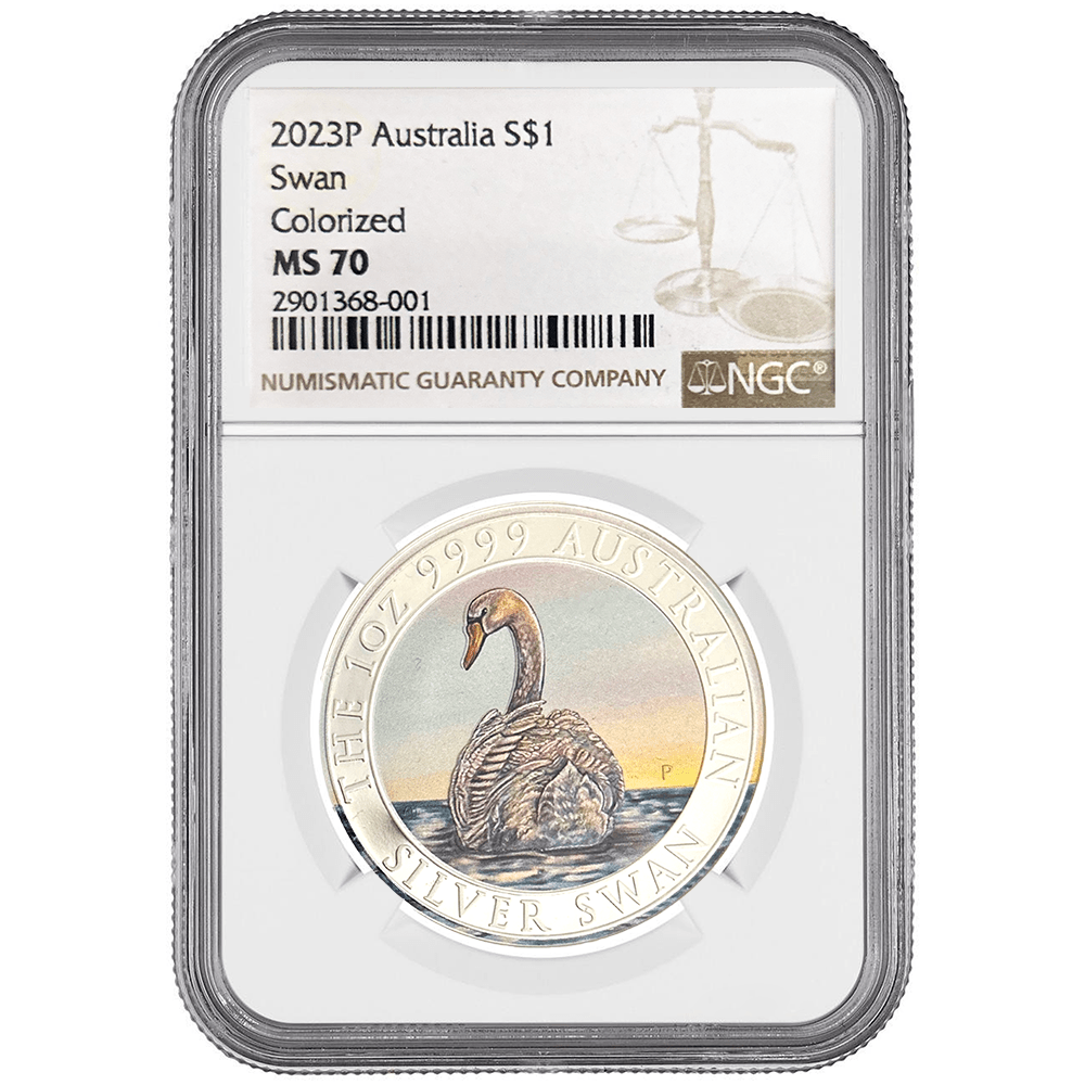 2023P Australia S$1 Swan Colorized MS 70 – Gold & Silver Pawn Shop