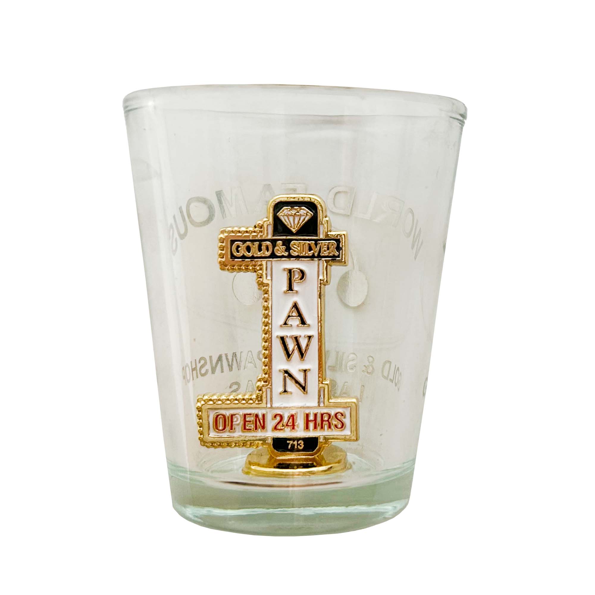 Store Sign Display Only Shot Glass – Gold & Silver Pawn Shop