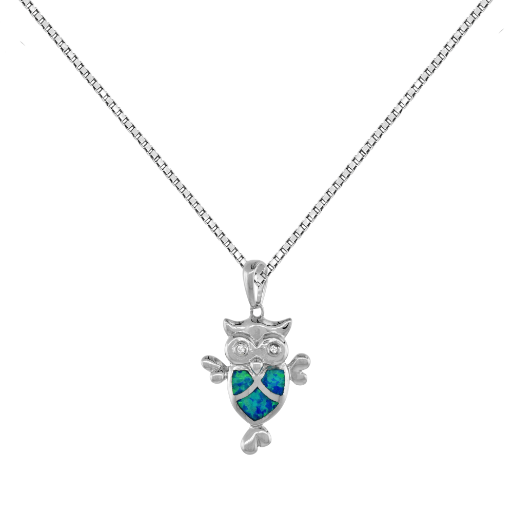 Sterling Silver Mosaic Opal Owl Pendant – Gold & Silver Pawn Shop