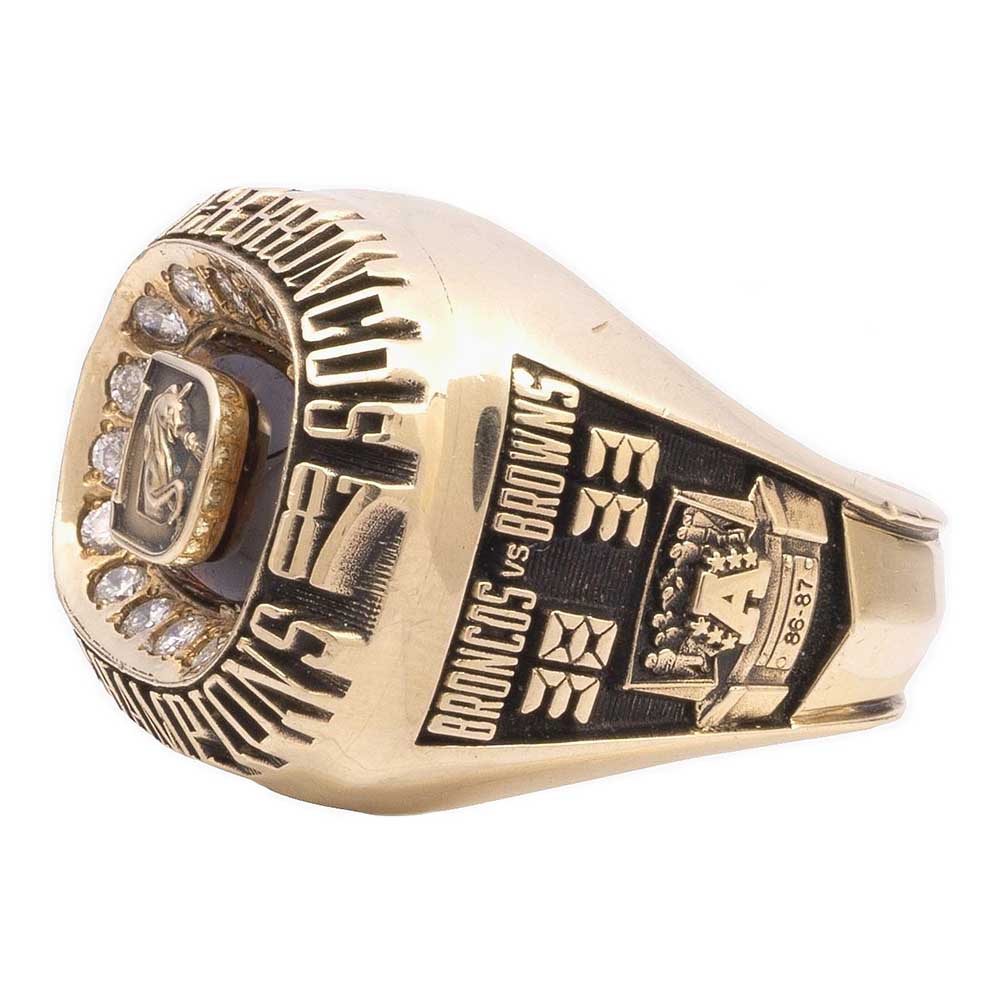 1987 Denver Broncos AFC Championship Ring – Gold & Silver Pawn Shop