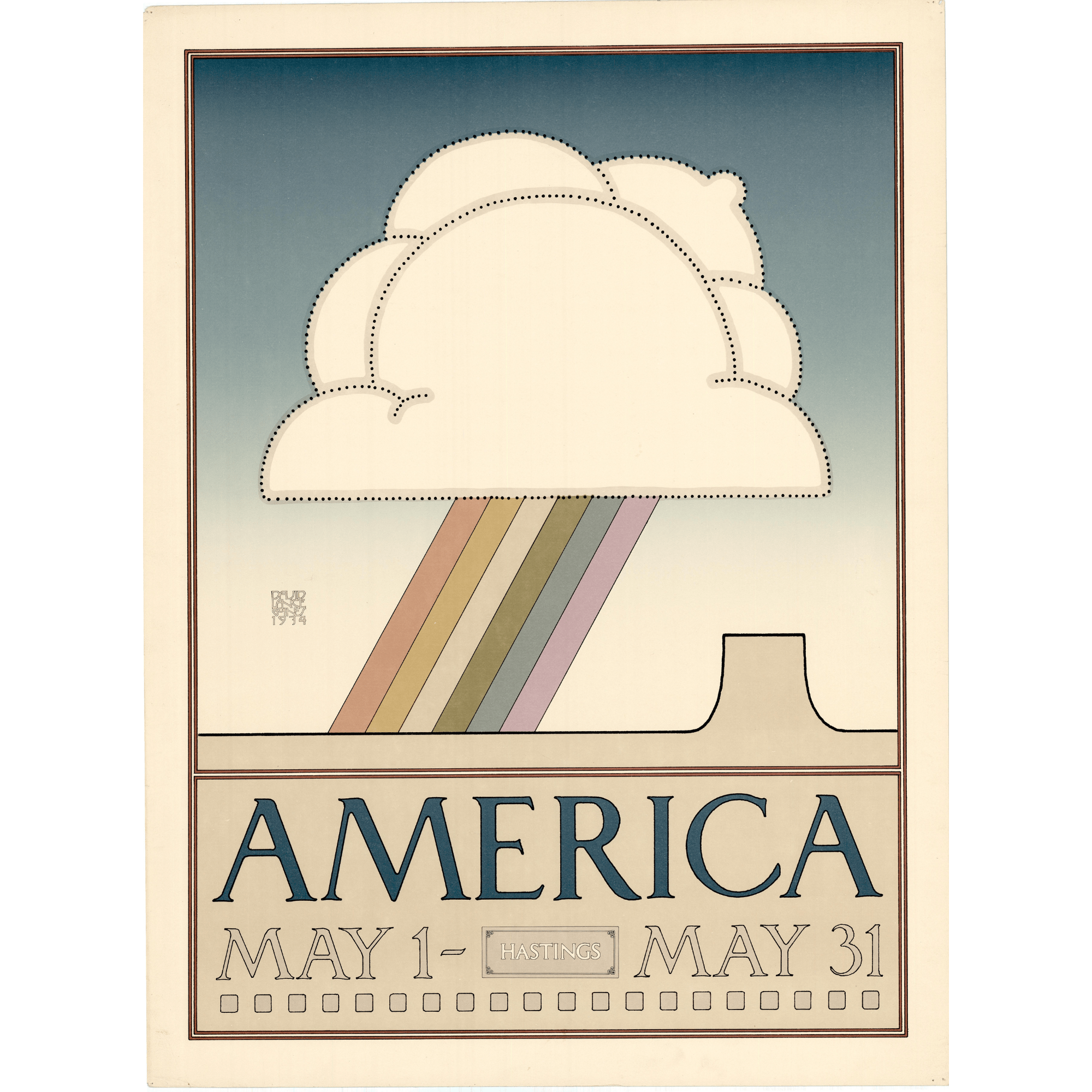 1978 David Lance Goines Art America Colored Poster – Gold & Silver Pawn ...