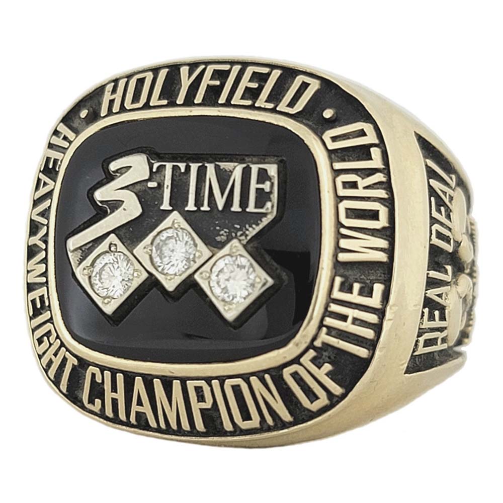 Evander Holyfield 3 Time Heavyweight Champion Ring – Gold & Silver Pawn ...