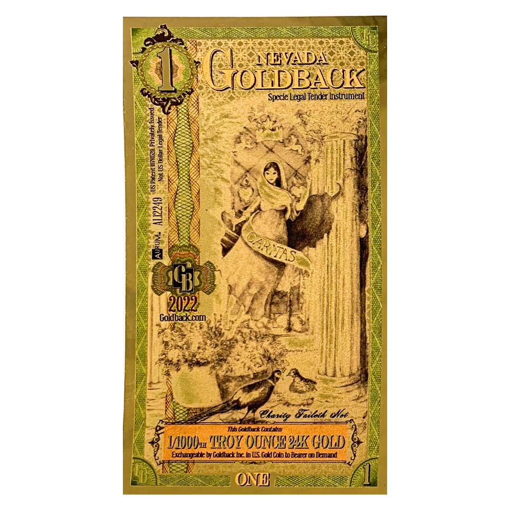 Nevada Goldback Aurum Gold Note 1/1000 oz – Gold & Silver Pawn Shop