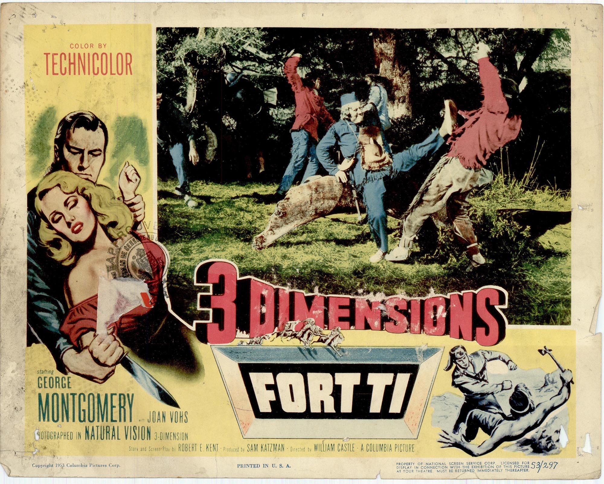 3 Dimensions Fort Ti Movie Lobby Card – Gold & Silver Pawn Shop