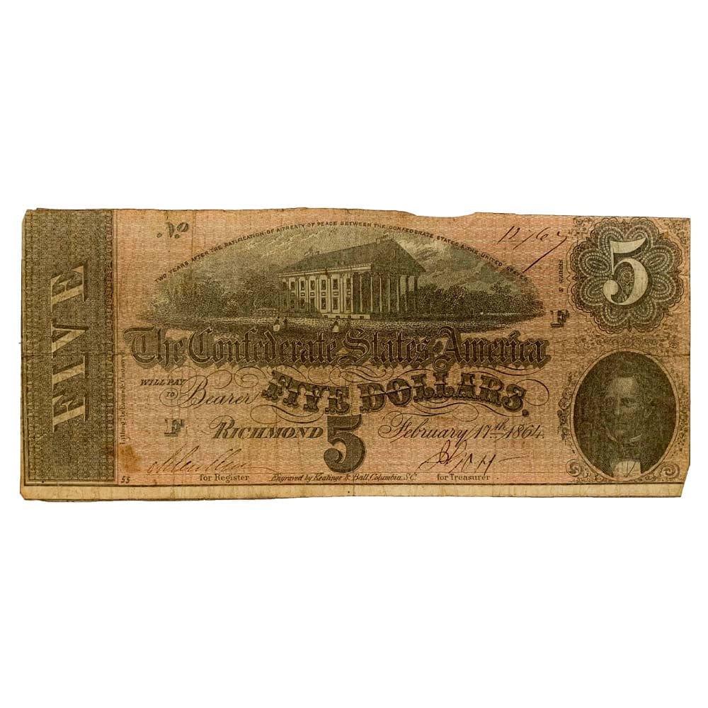 $5 Confederate Note – Gold & Silver Pawn Shop