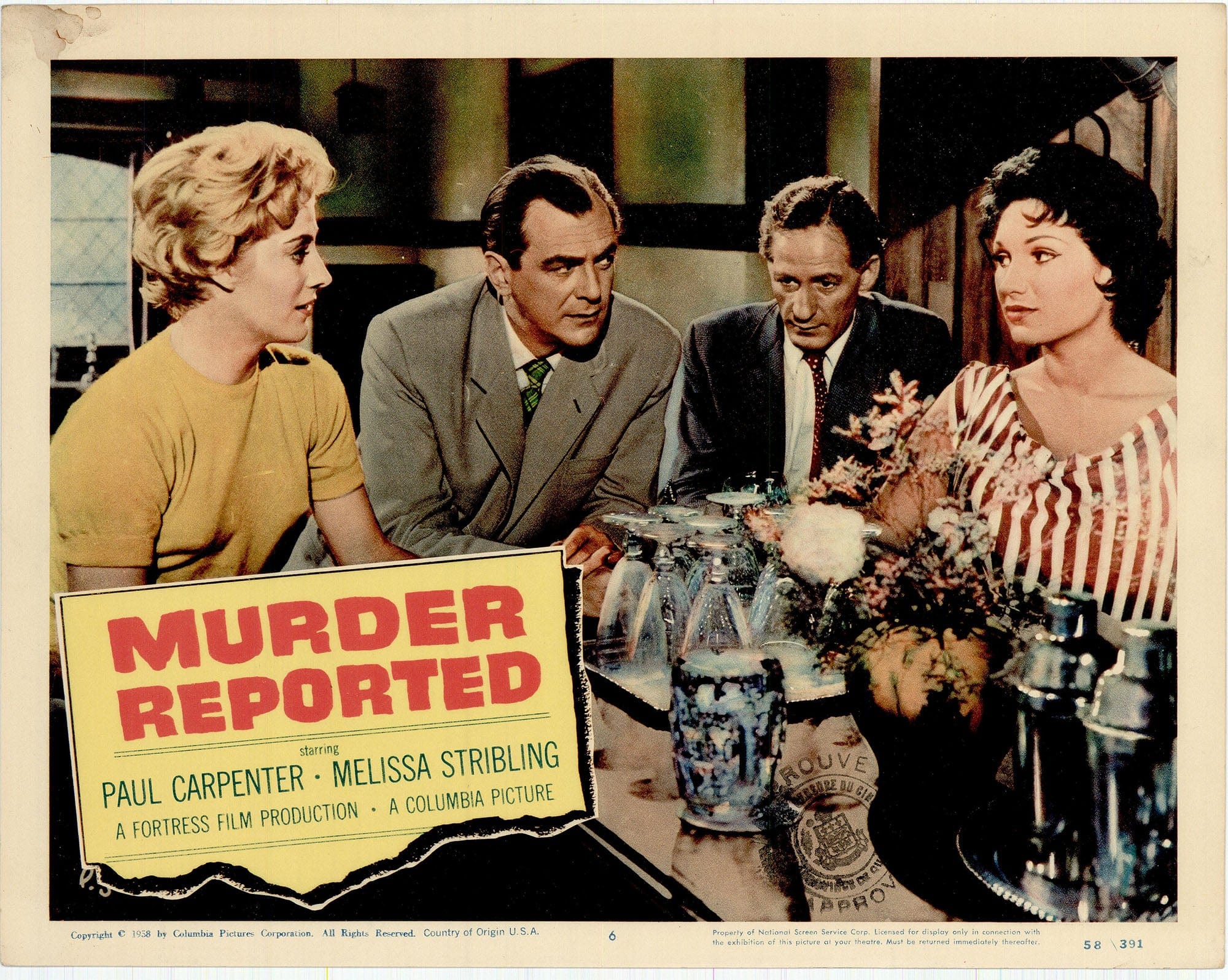 Murder Reported: Original Lobby Card Bundle, 1957 – Gold & Silver Pawn Shop