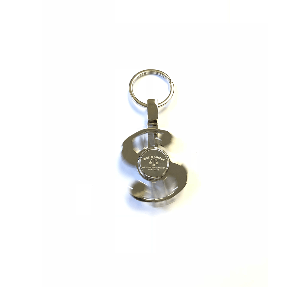 Money Sign Spinner Keychain – Gold & Silver Pawn Shop